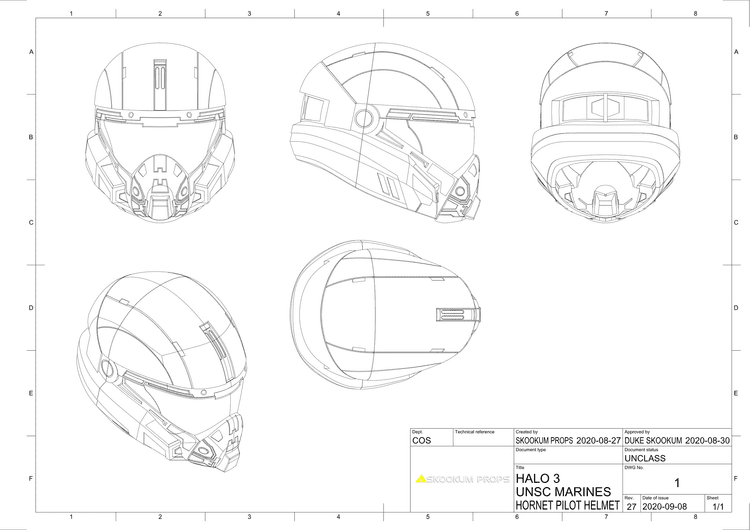 CH252 Marine Helmet 3D Model for Cosplay Armour Inspired by Halo 3 ...