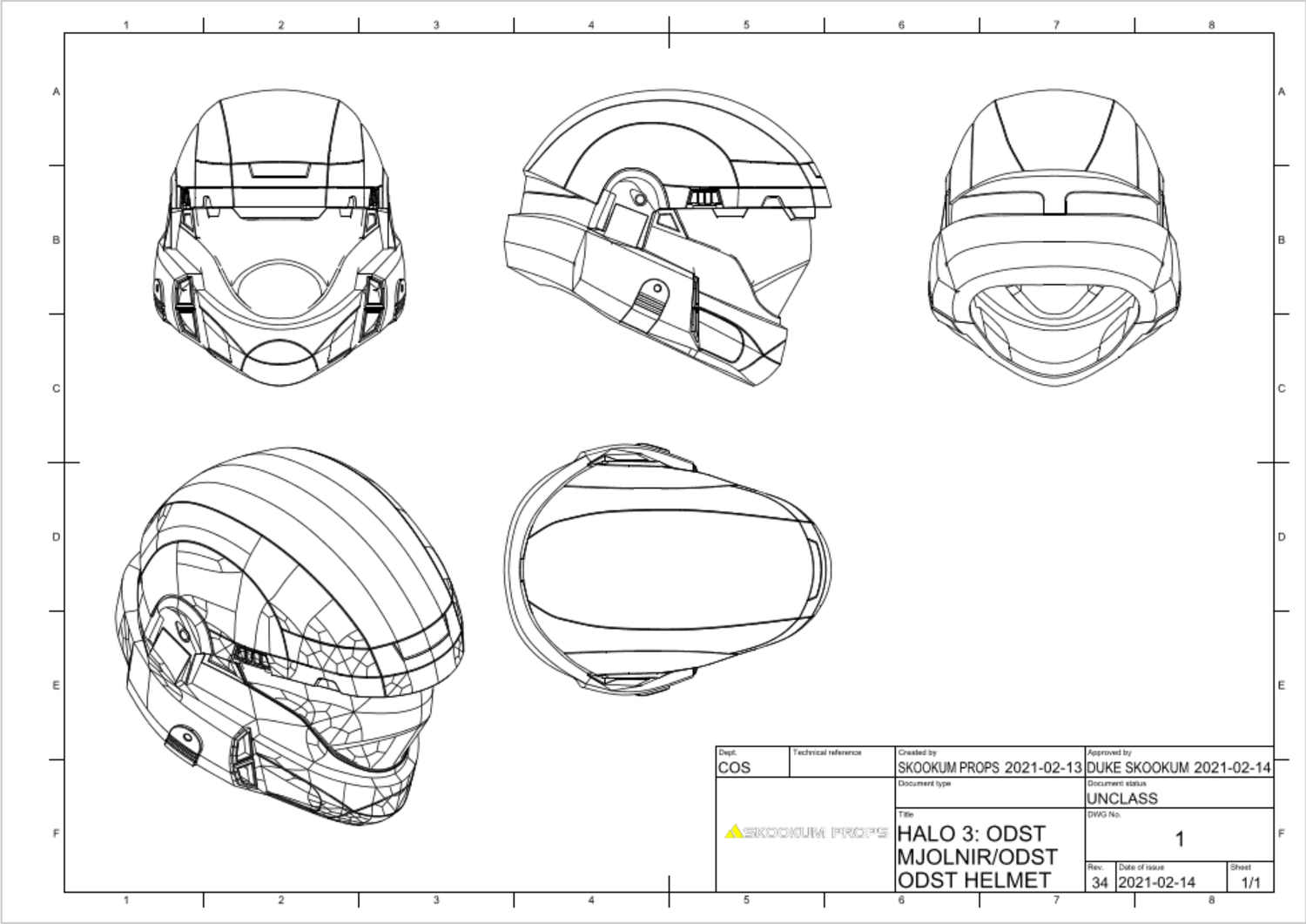CH252 Marine Helmet 3D Model for Cosplay Armour Inspired by Halo 3 ...