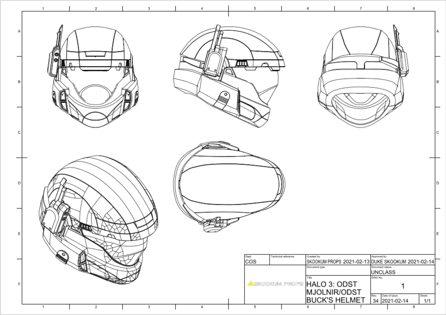 CH252 Marine Helmet 3D Model for Cosplay Armour Inspired by Halo 3 ...