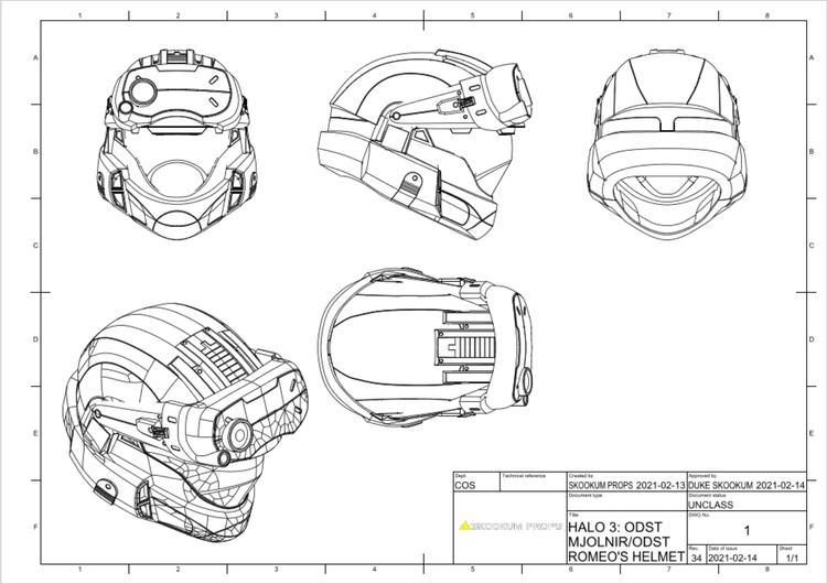CH252 Marine Helmet 3D Model for Cosplay Armour Inspired by Halo 3 ...