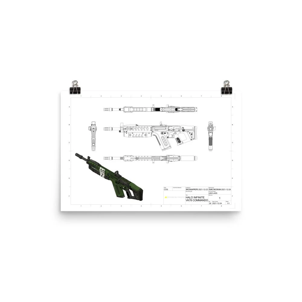 VK78 Commando Prop Projection Poster Framed — Skookum Props