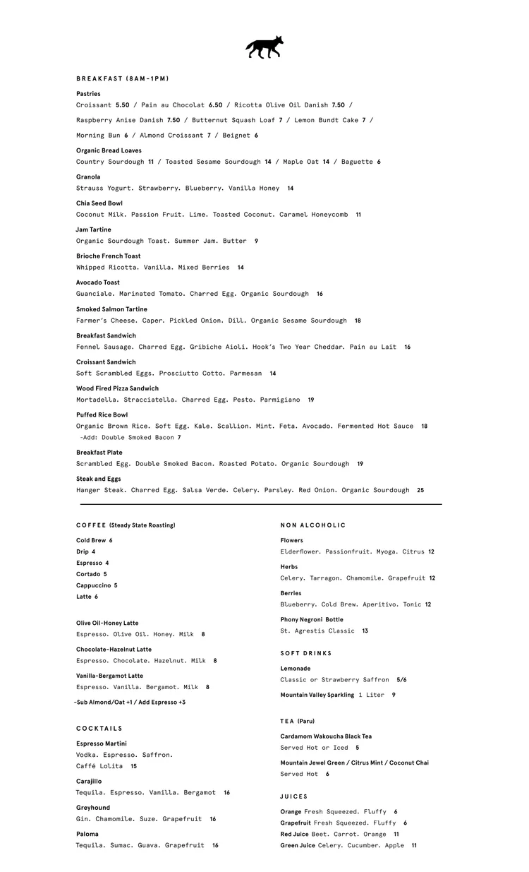 Menu — Wildland