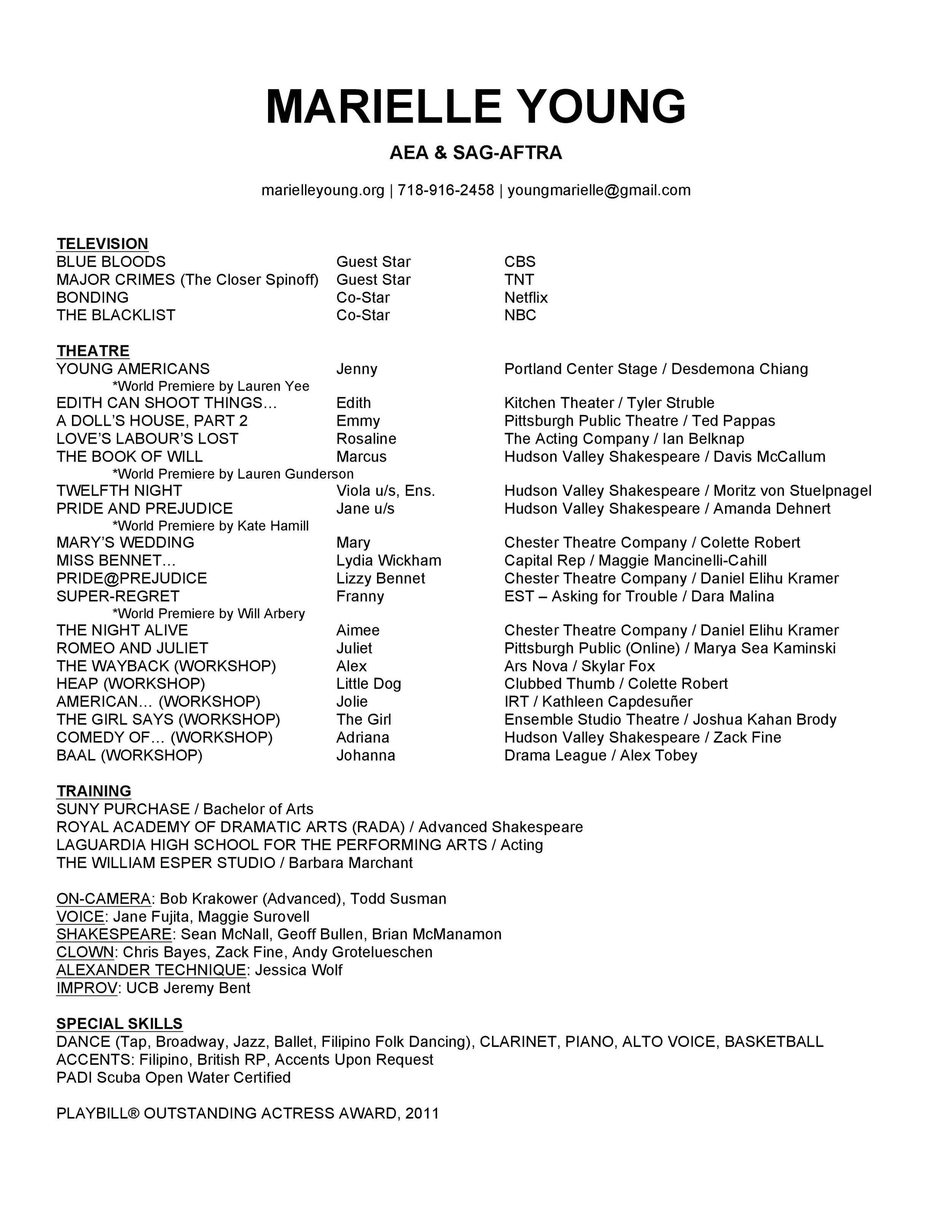 MARIELLE YOUNG - Actor