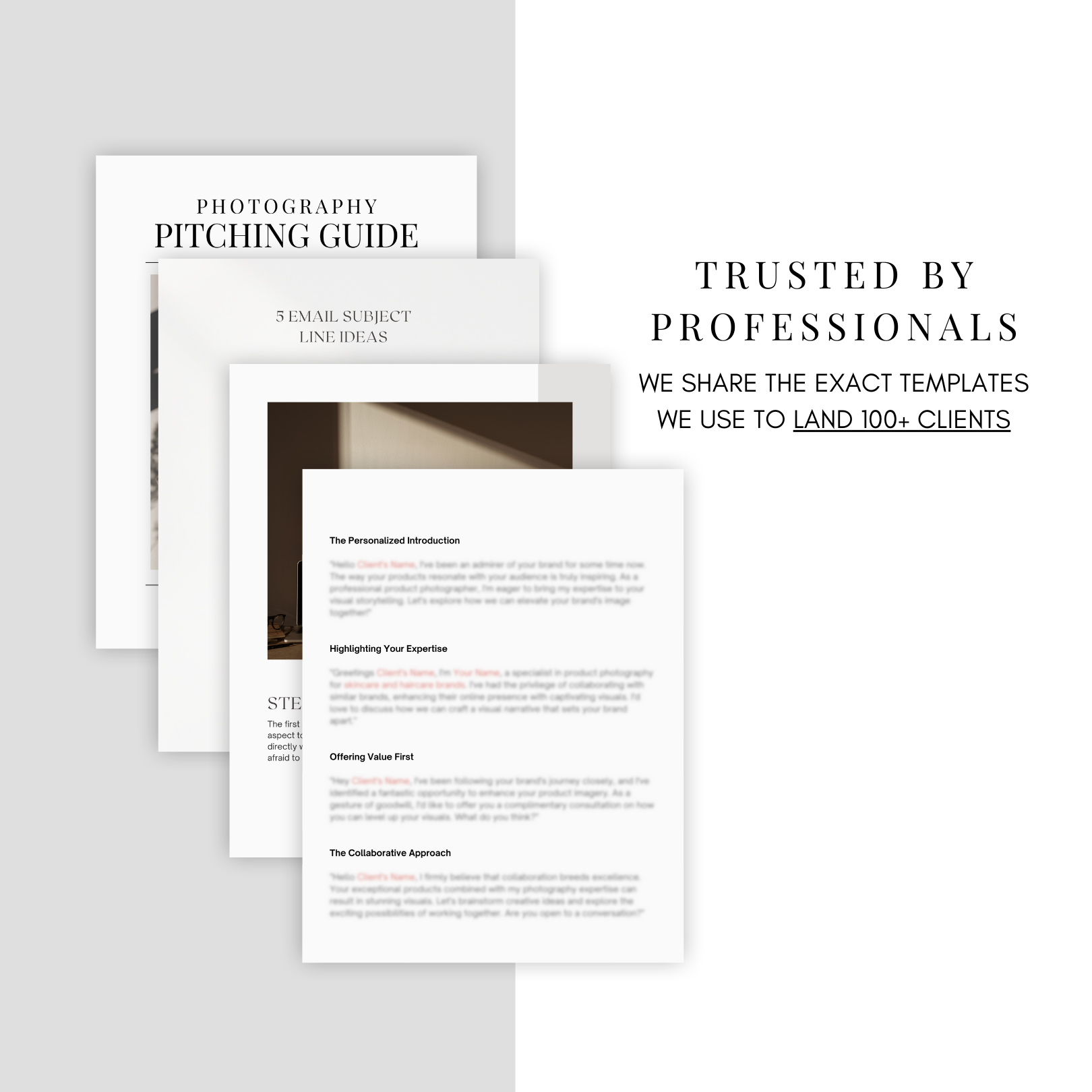 #1 Product Photography Pitching Templates — Mainstream Multi-Media