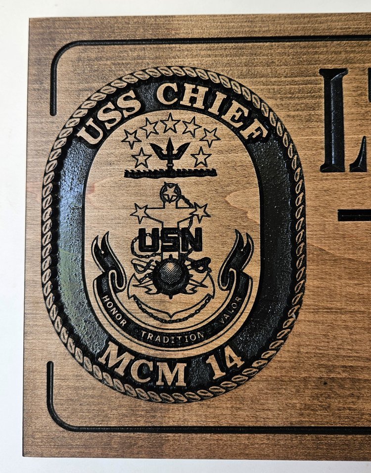 USS Chief (MCM-14) Maple wooden Plaques — WEIHMUE