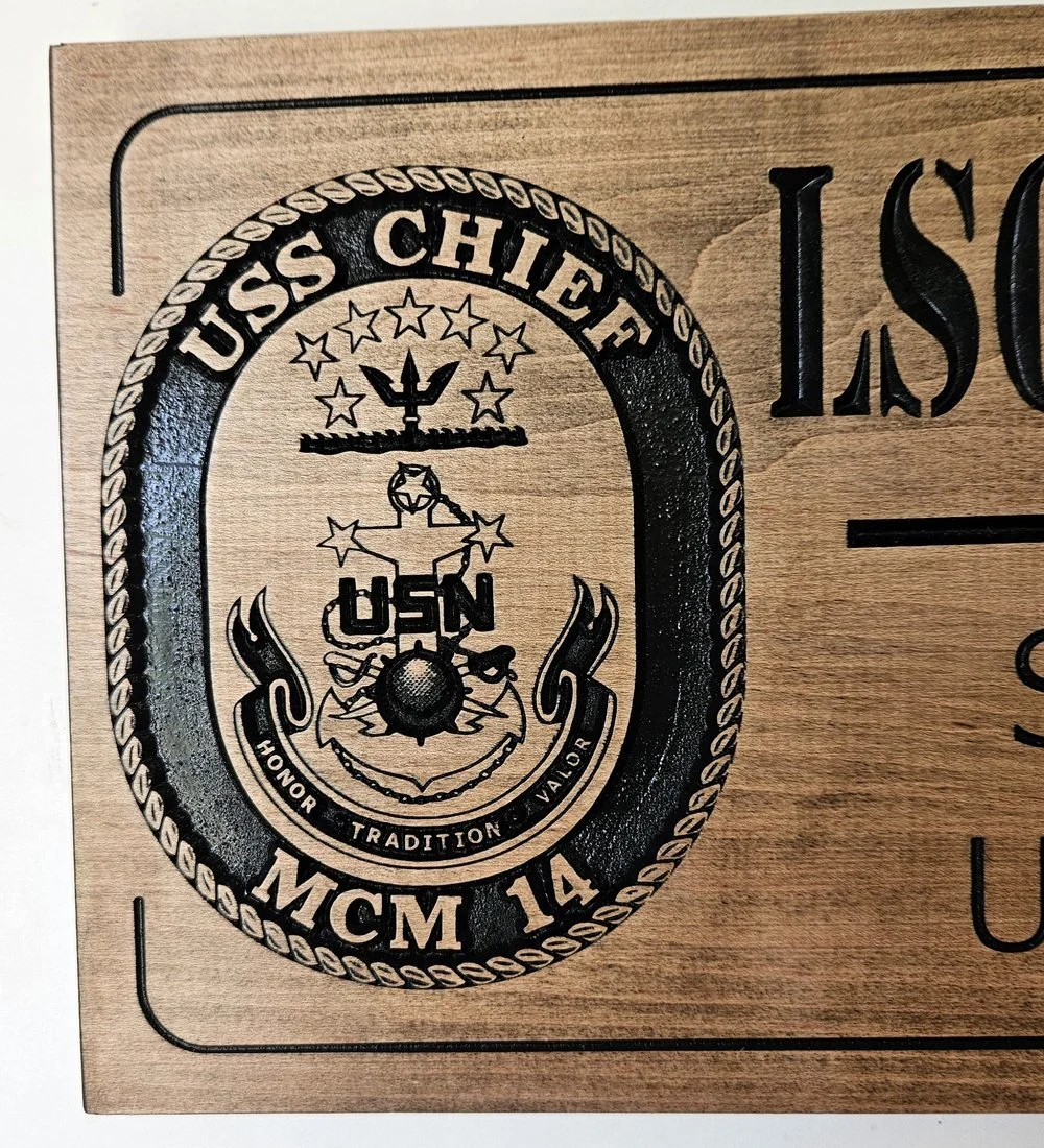 USS Chief (MCM-14) Maple wooden Plaques — WEIHMUE