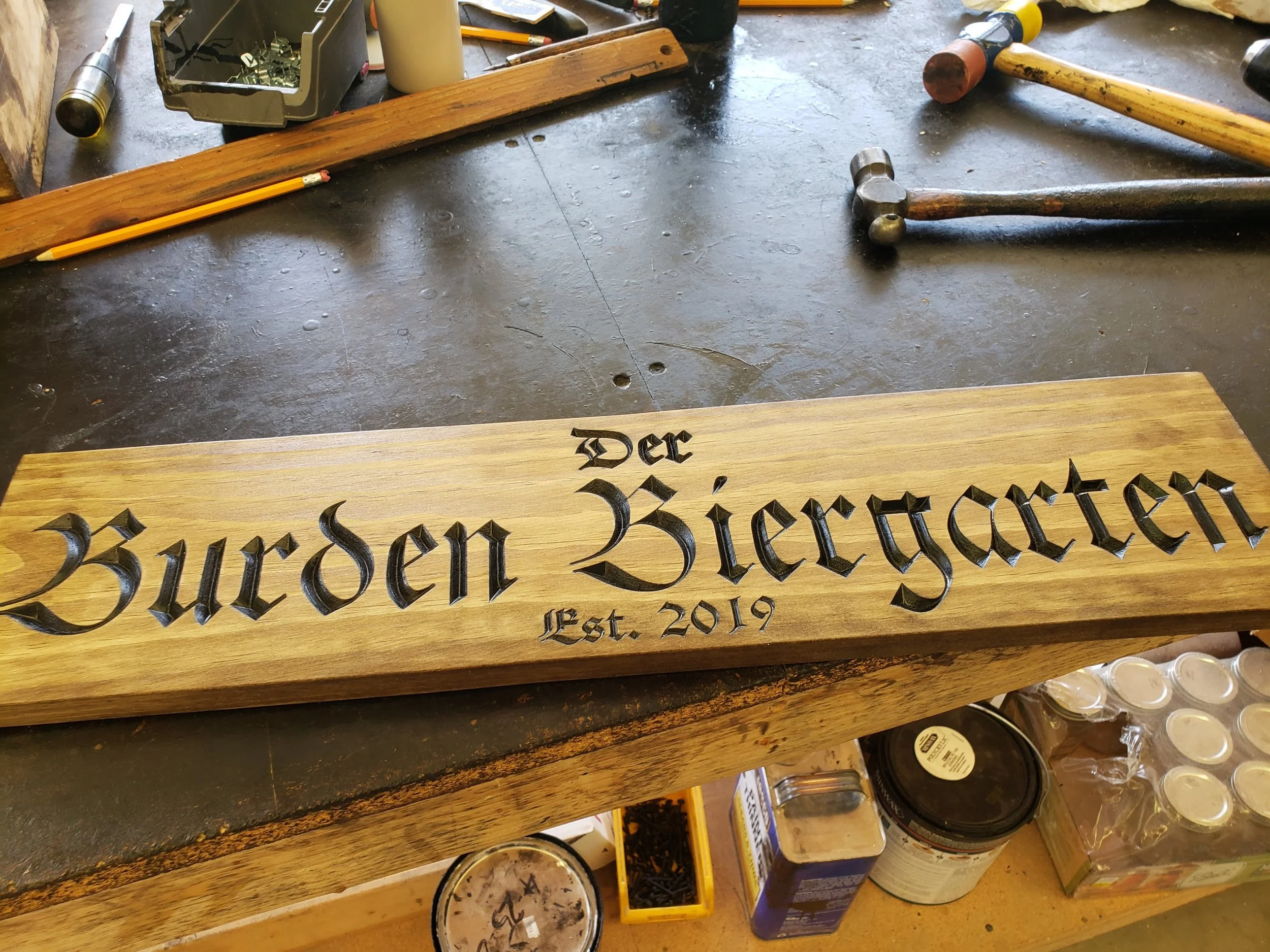 Biergarten Sign — WEIHMUE