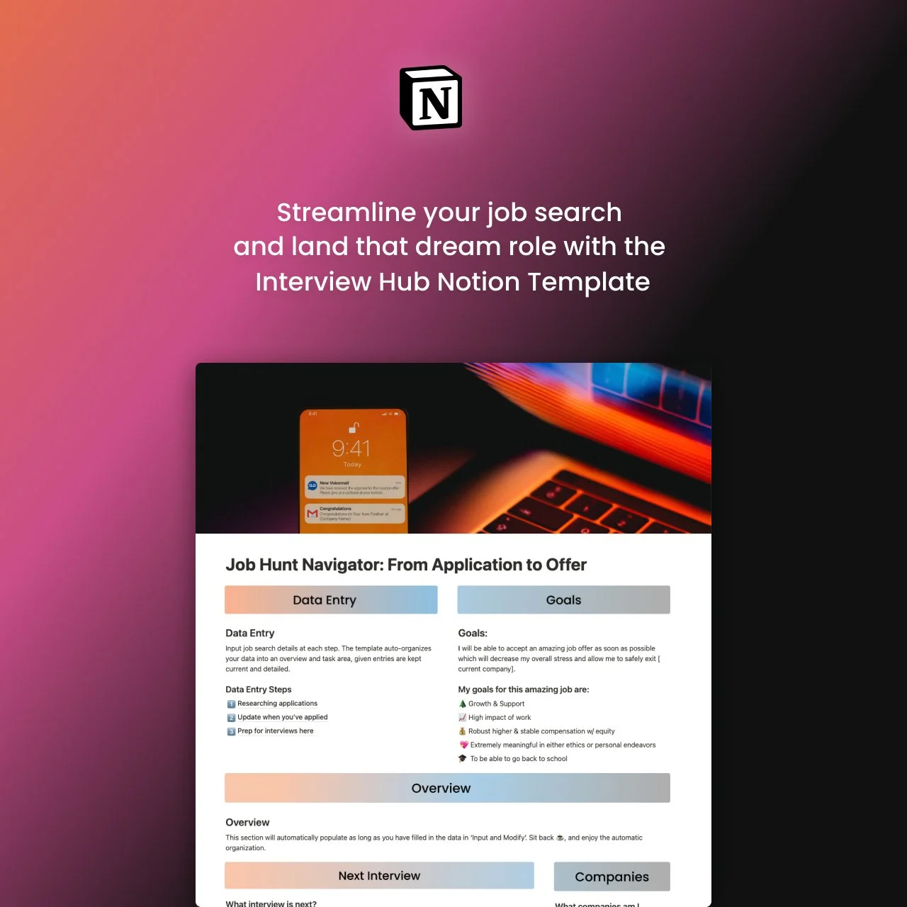 Interview Hub Notion Template: Your Ultimate Job Search Organizer ...