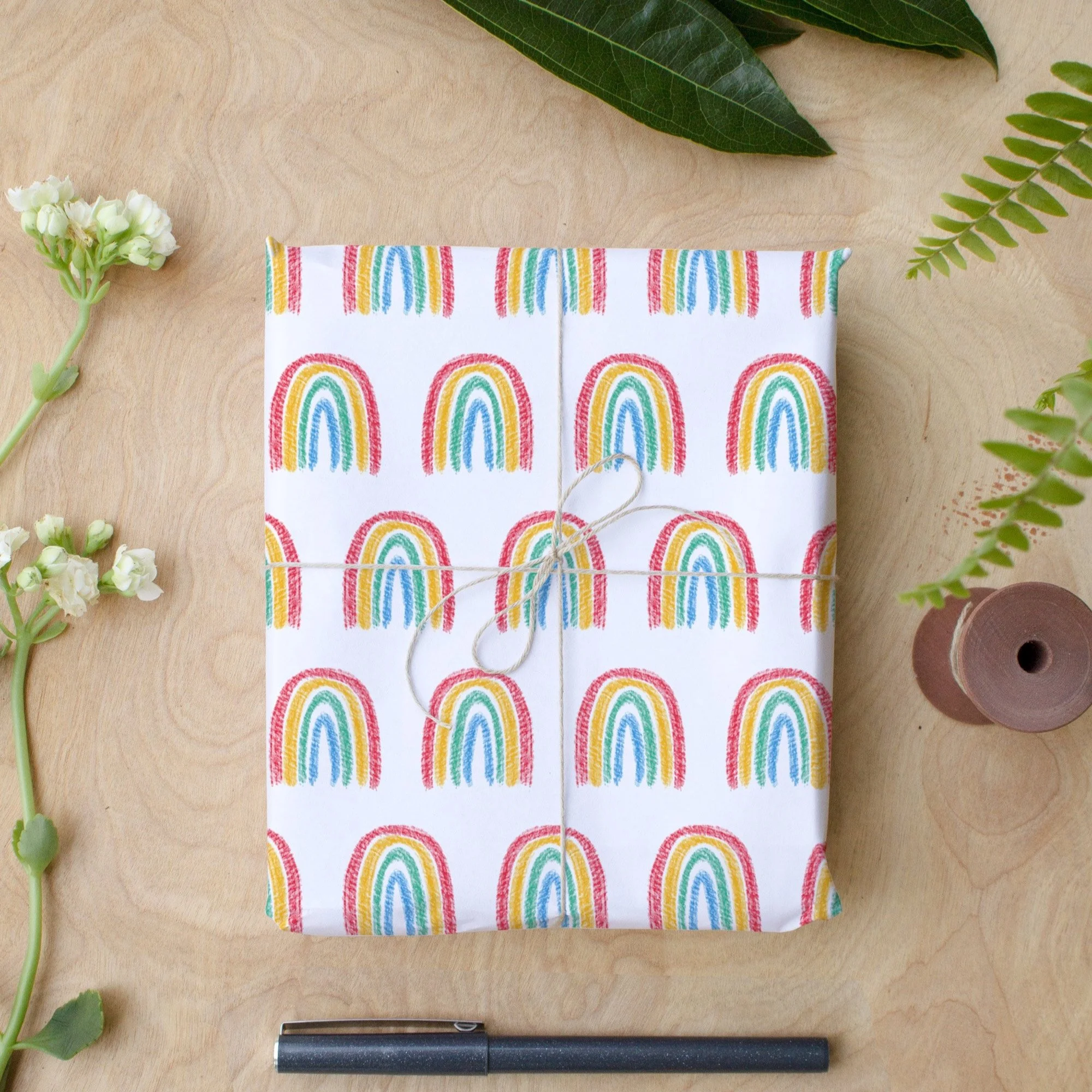 Over the Rainbow Wrapping Paper — Rebecca Jane Woolbright