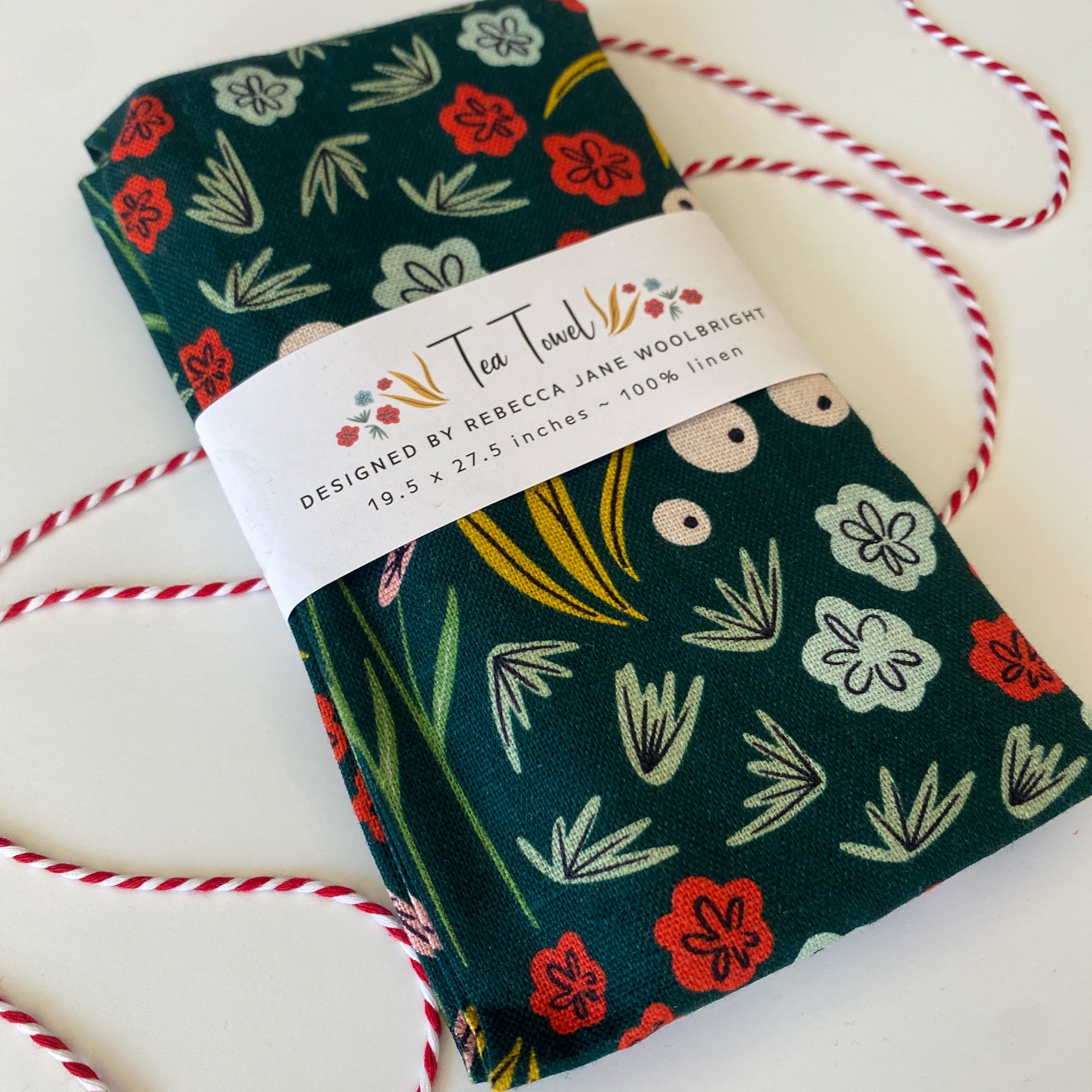 Dancing Blooms Tea Towel — Rebecca Jane Woolbright