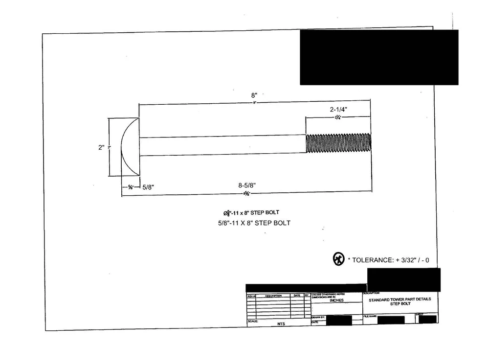 5/8-11 x 8" Step Bolt W/ 2-1/4" Thread for Fastenal — U.S. Fastener ...