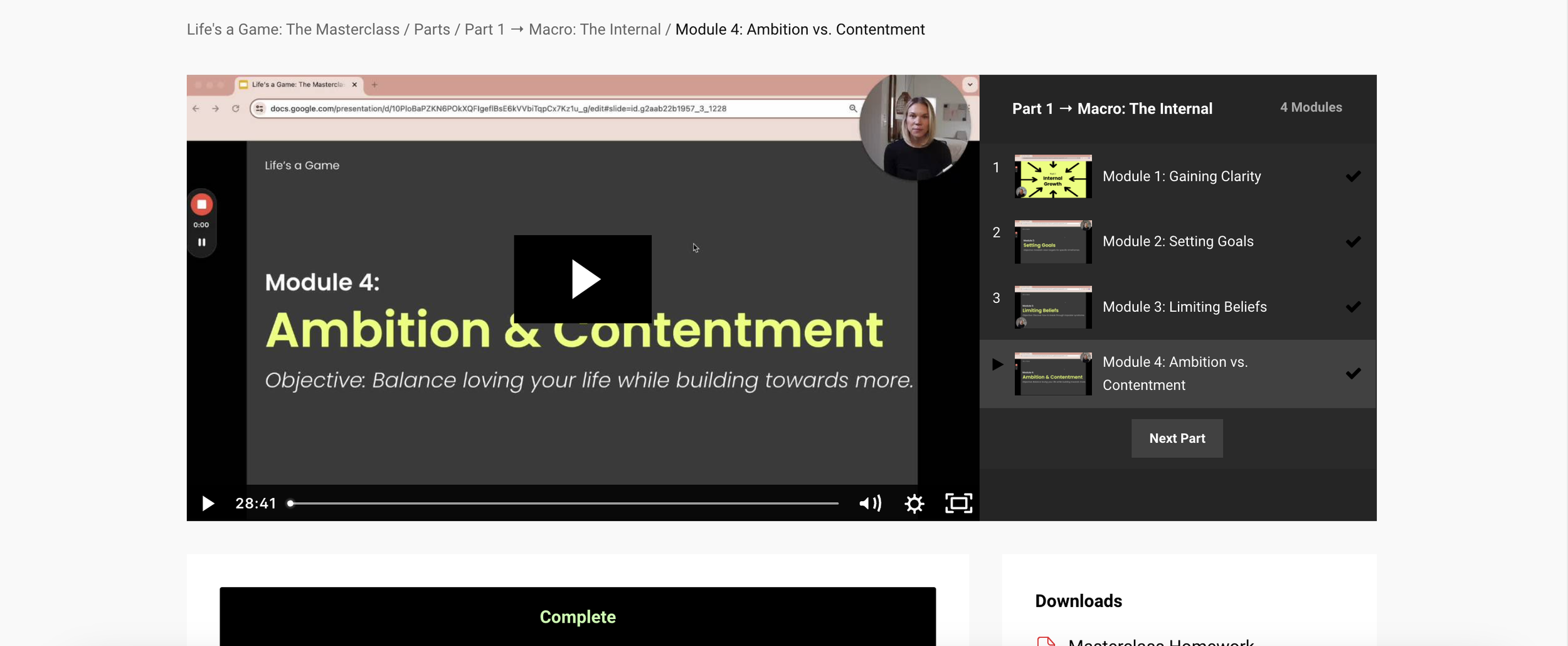 Life's a Game - The Masterclass — AG