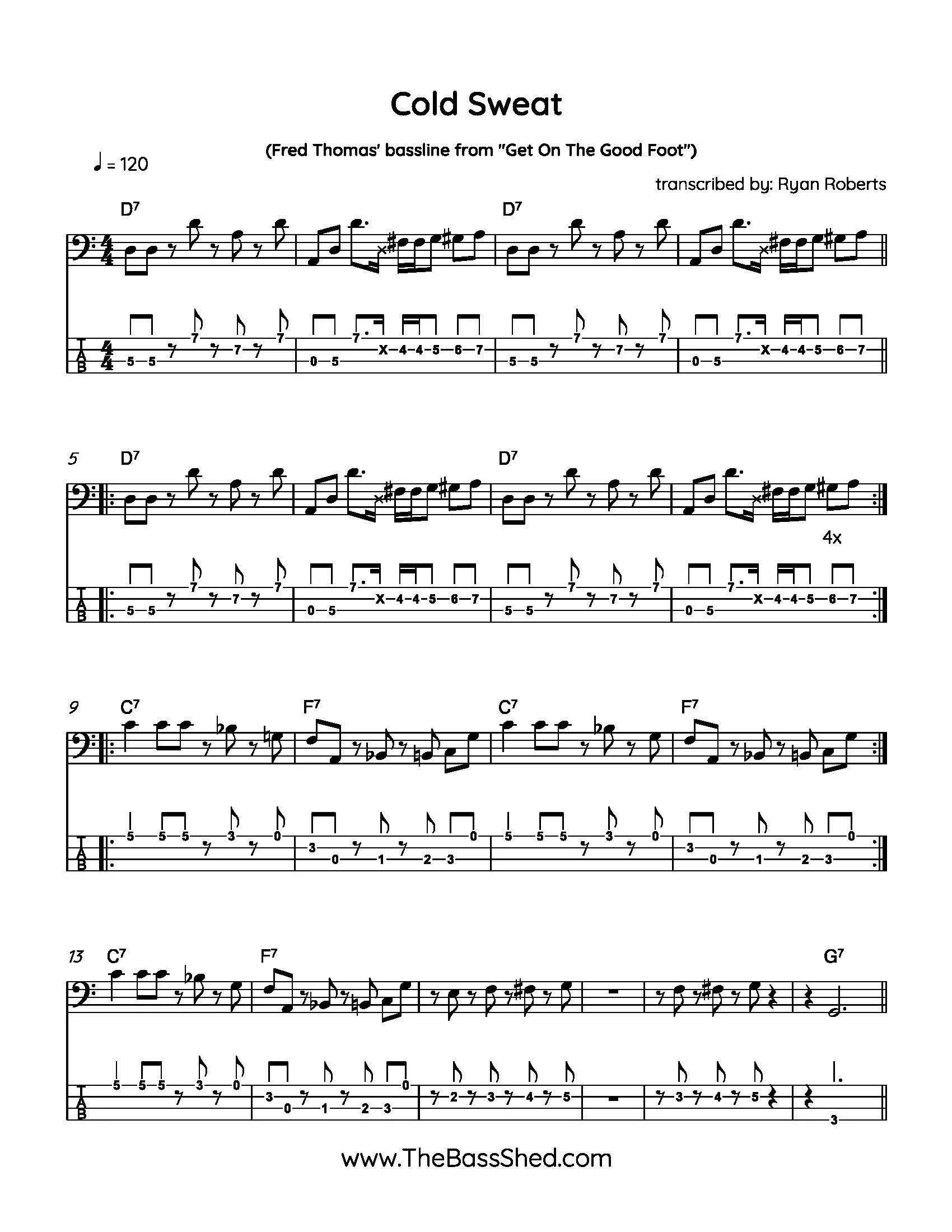 Fred Thomas - "Cold Sweat" — The Bass Shed