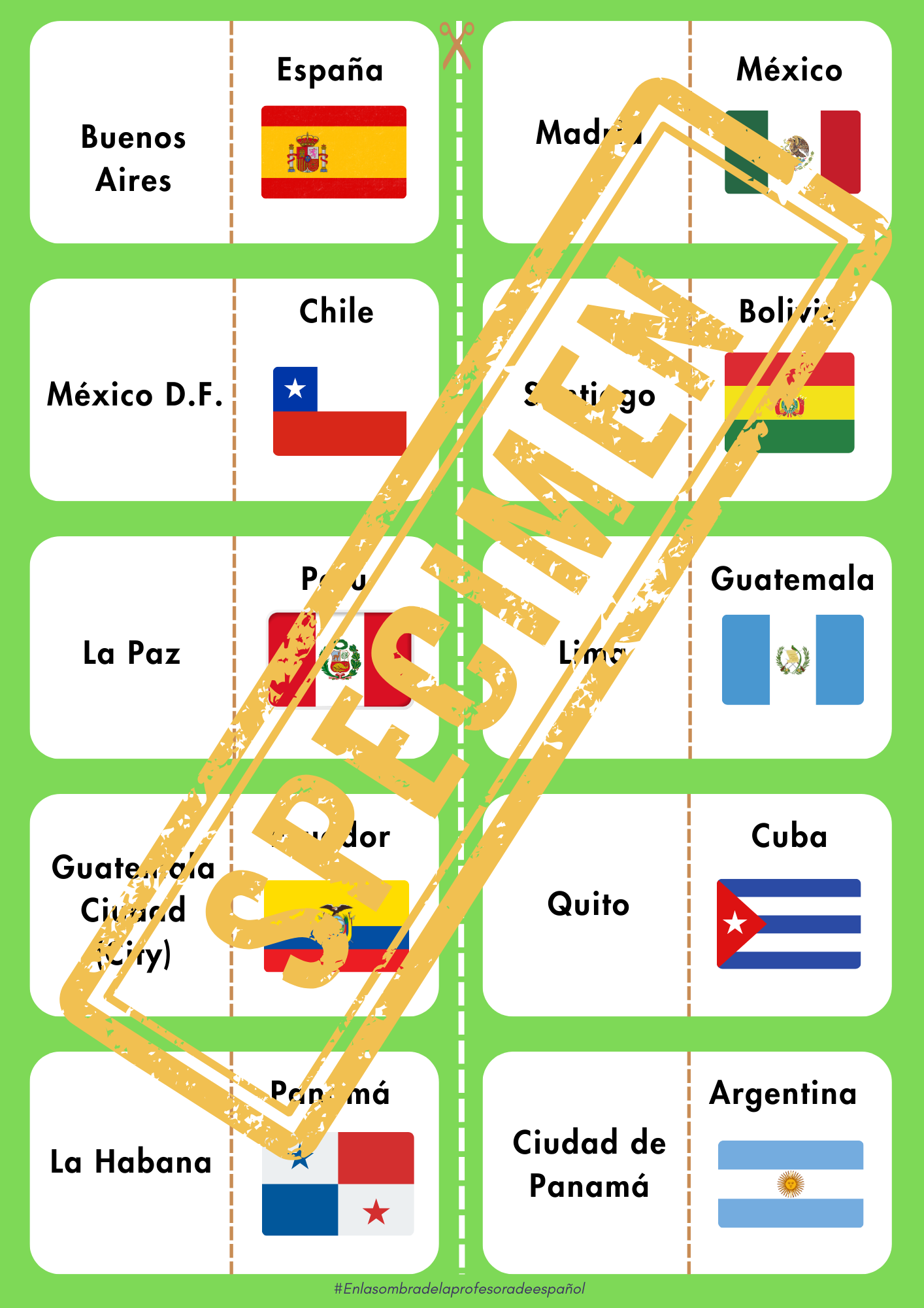 Dominos Capitales Países hispánicos-version SIMPLE — ¡EN LA SOMBRA DE ...