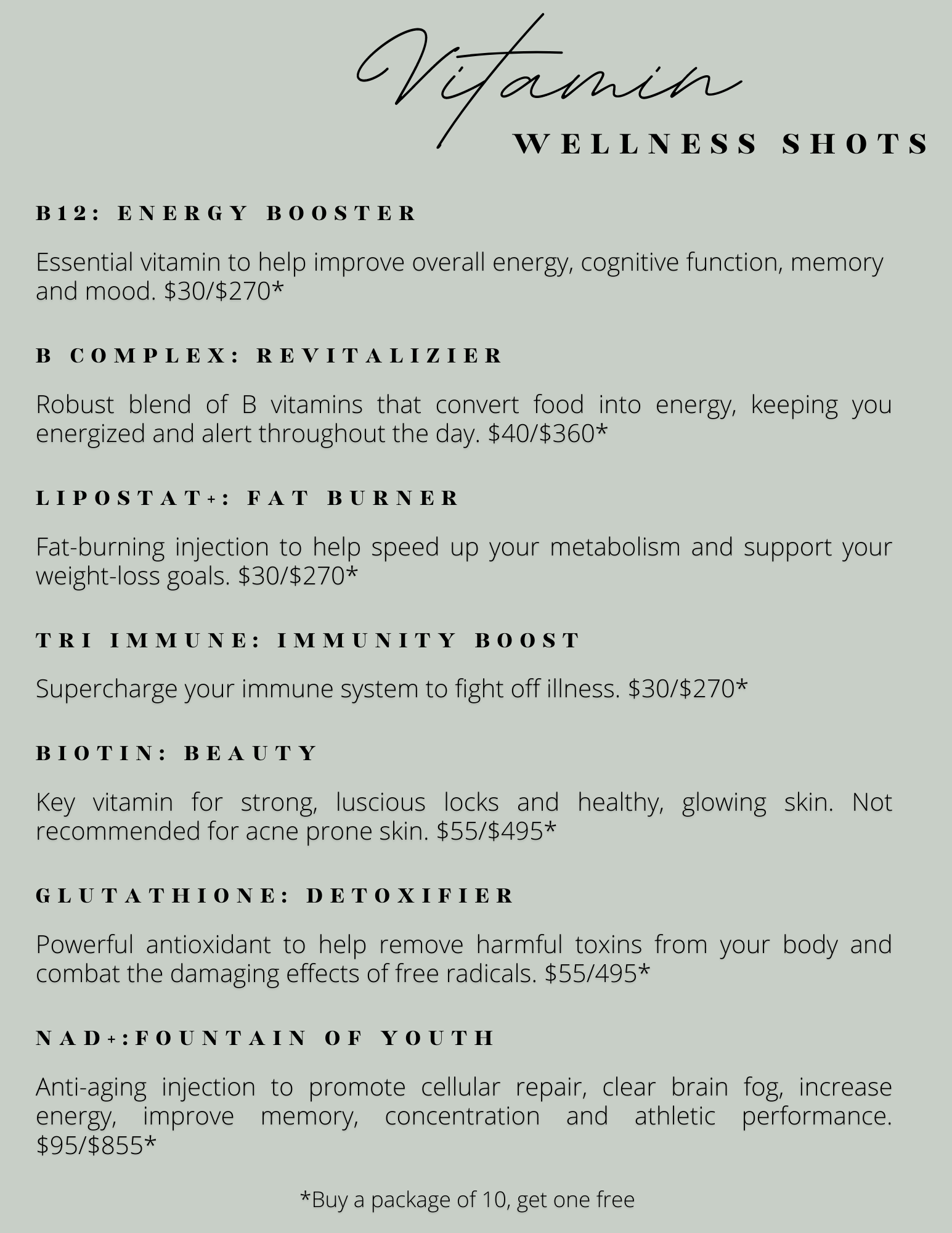 Prices — rev. med spa