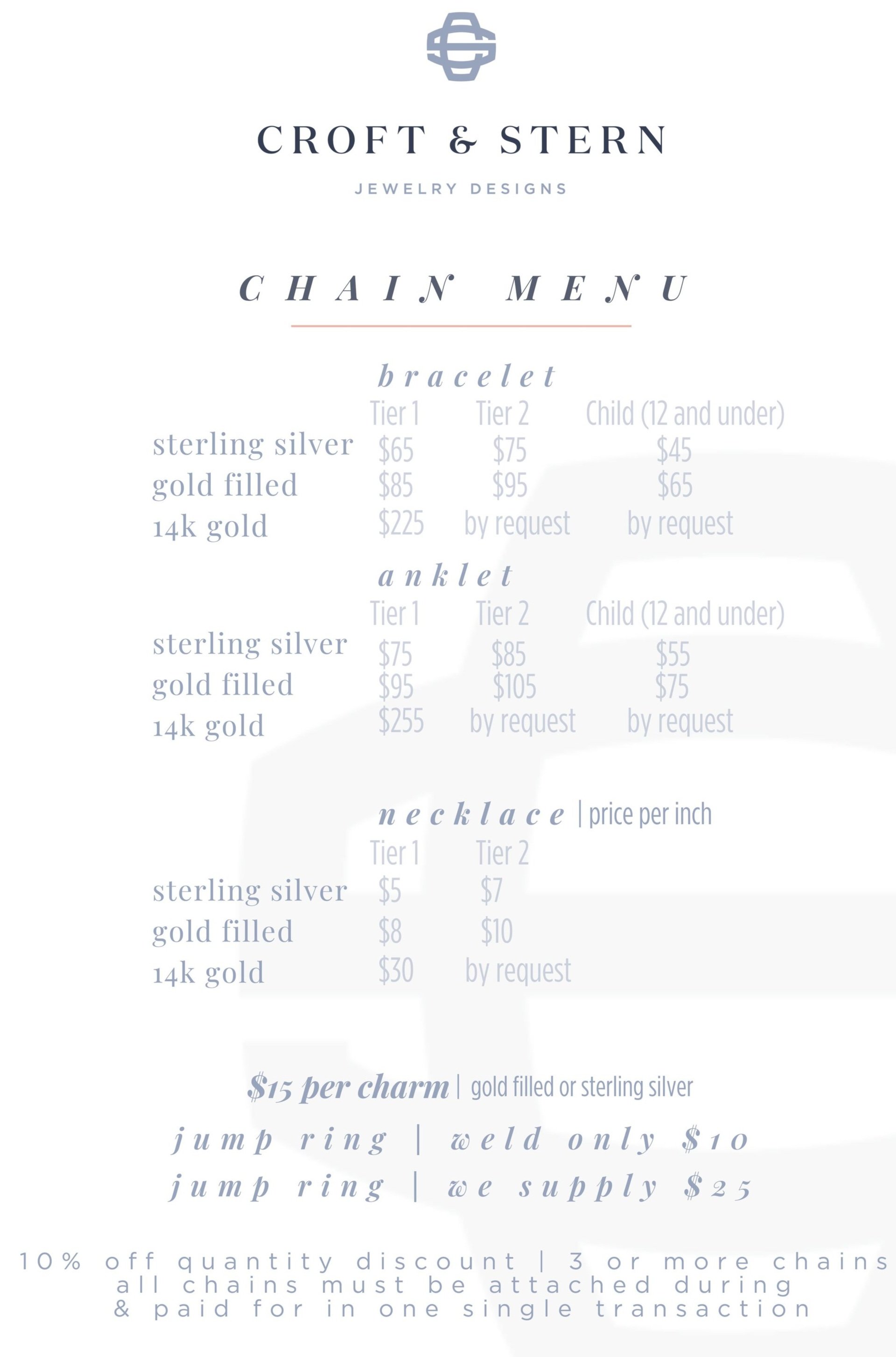 Permanent Jewelry — Croft & Stern Jewelry Designs
