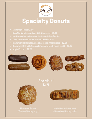 Menu and Services — Mr. D's