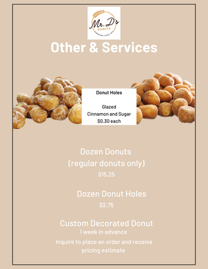 Menu and Services — Mr. D's