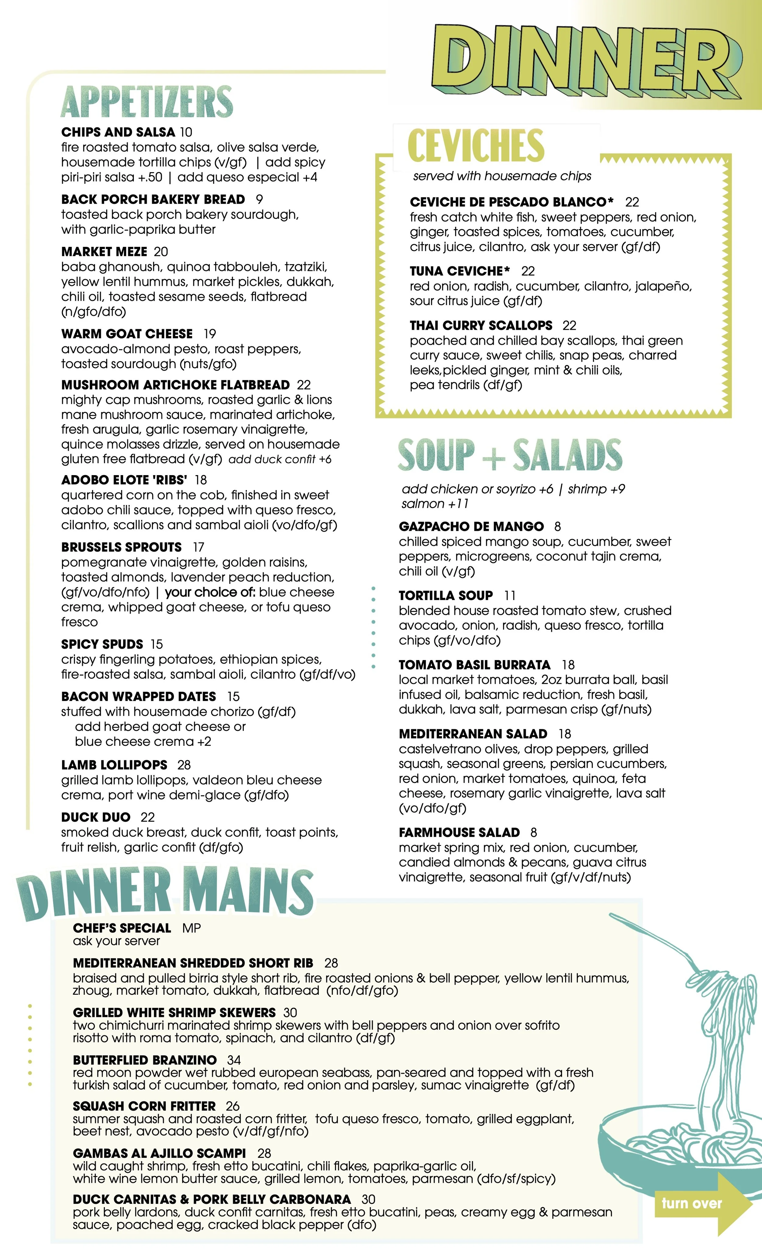 Dinner Menu — Luna Red Restaurant & Bar