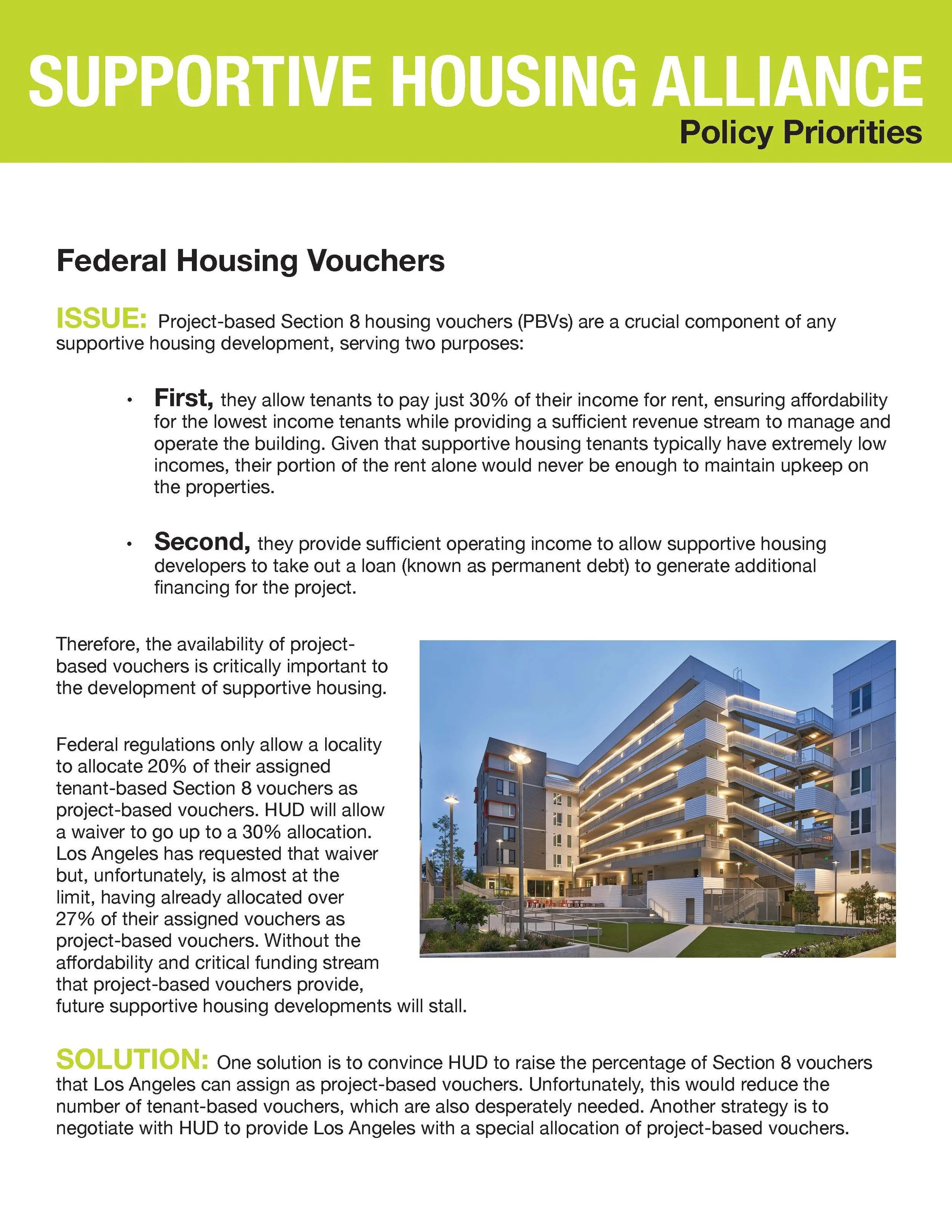 Policy Priorities — SupportiveHousingAlliance.org