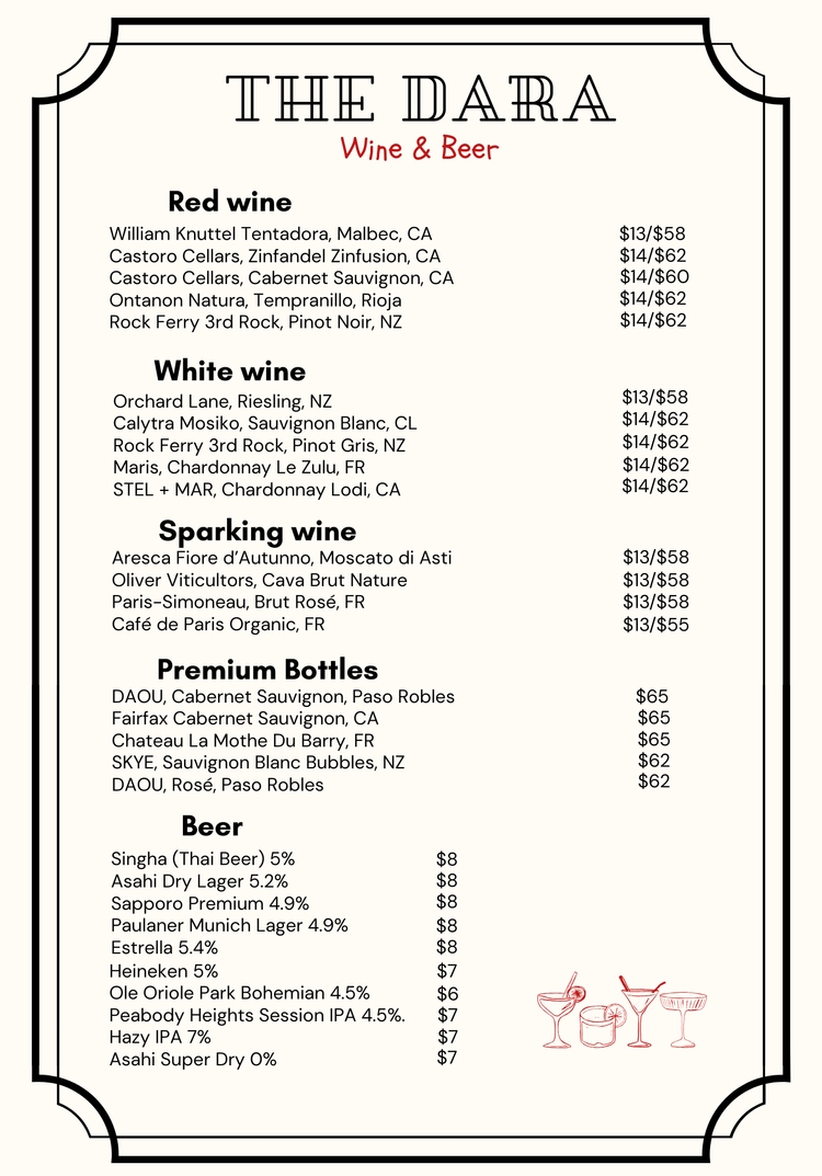 Menu — The Dara