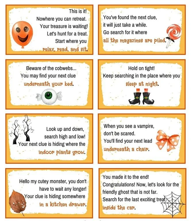 Free Printables Halloween Scavenger Hunt Clues — Map Your Space