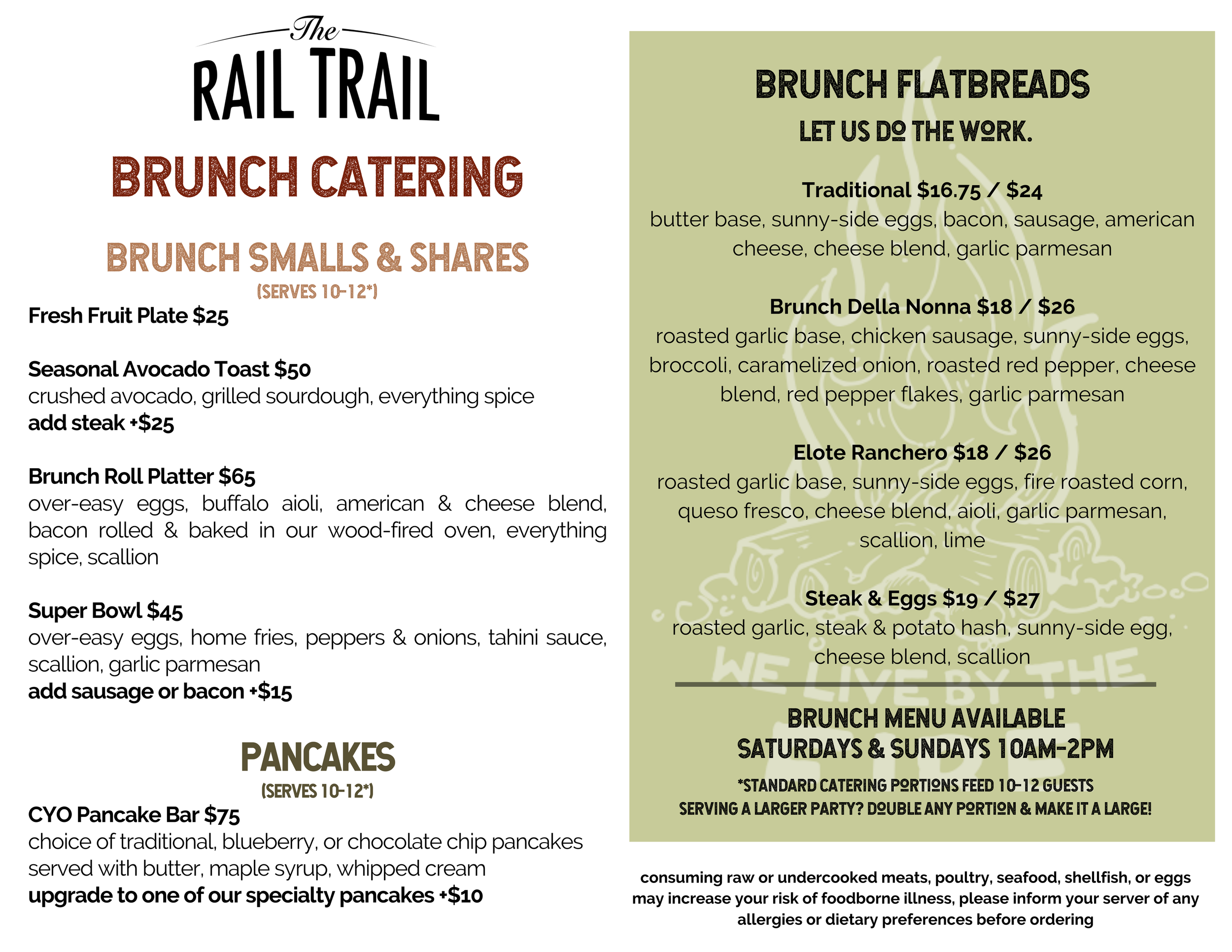 Catering Menu — Rail Trail Flatbread Company