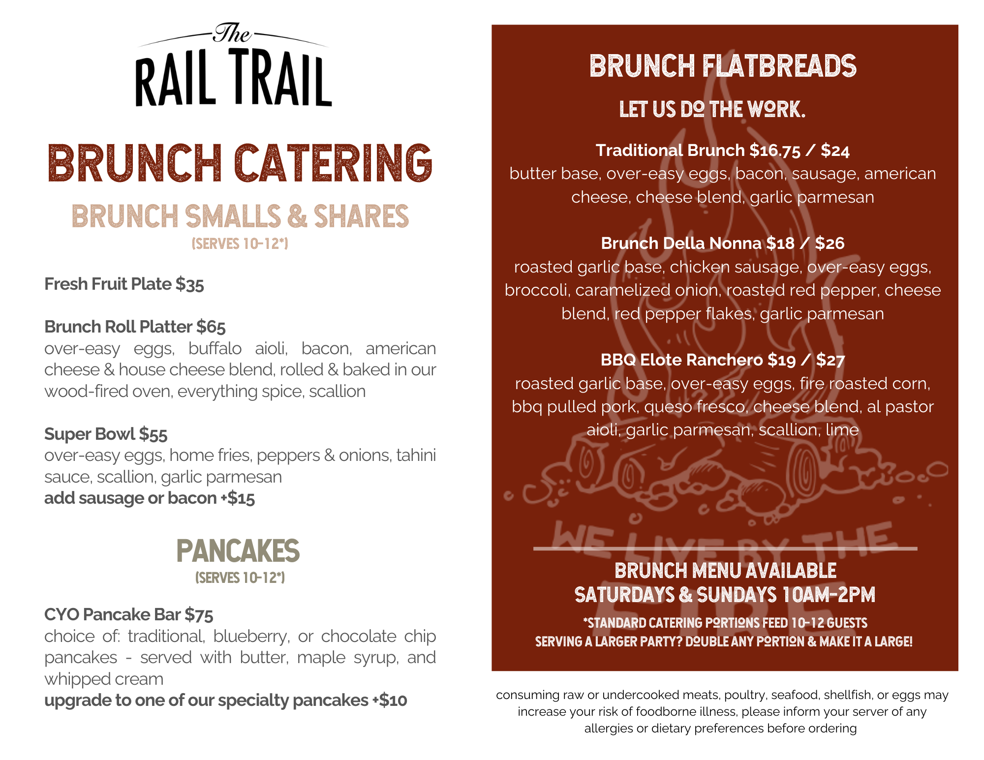 Catering Menu — Rail Trail Flatbread Company