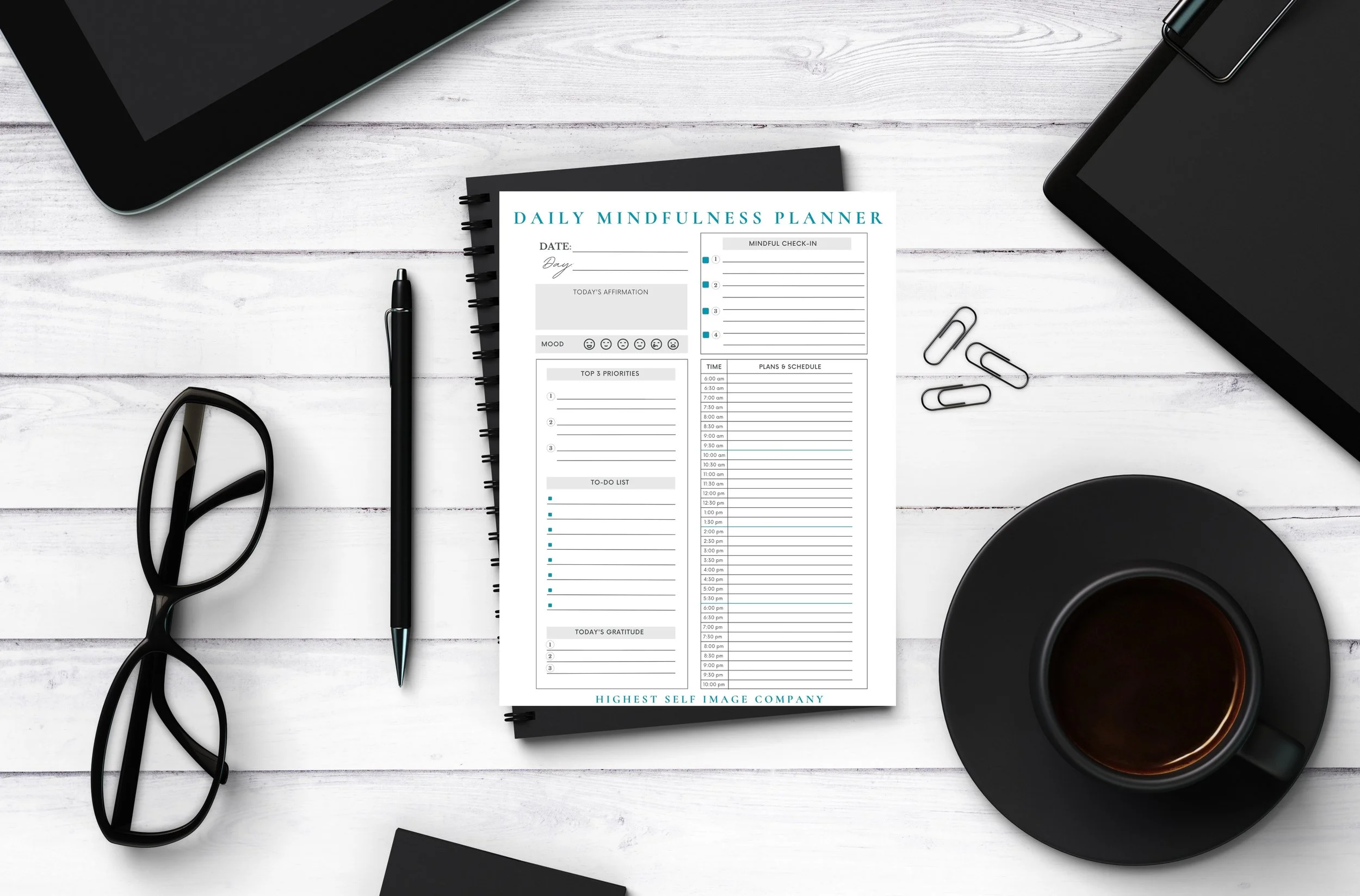 Daily Mindfulness Printable Planner, Instant Download — HIGHEST SELF ...