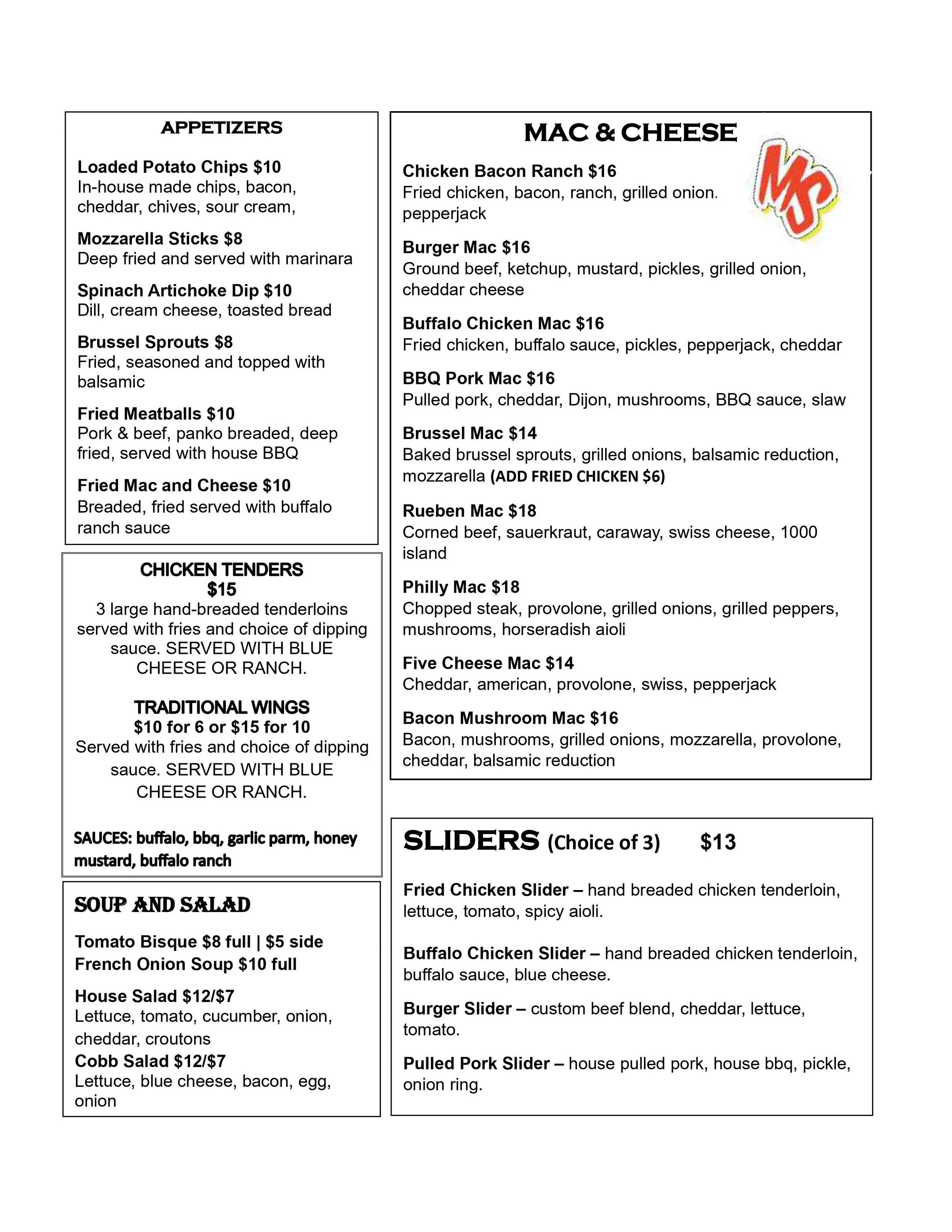Menu — The MacStack Tavern