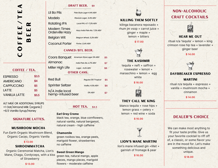 Menu — The Corner Door