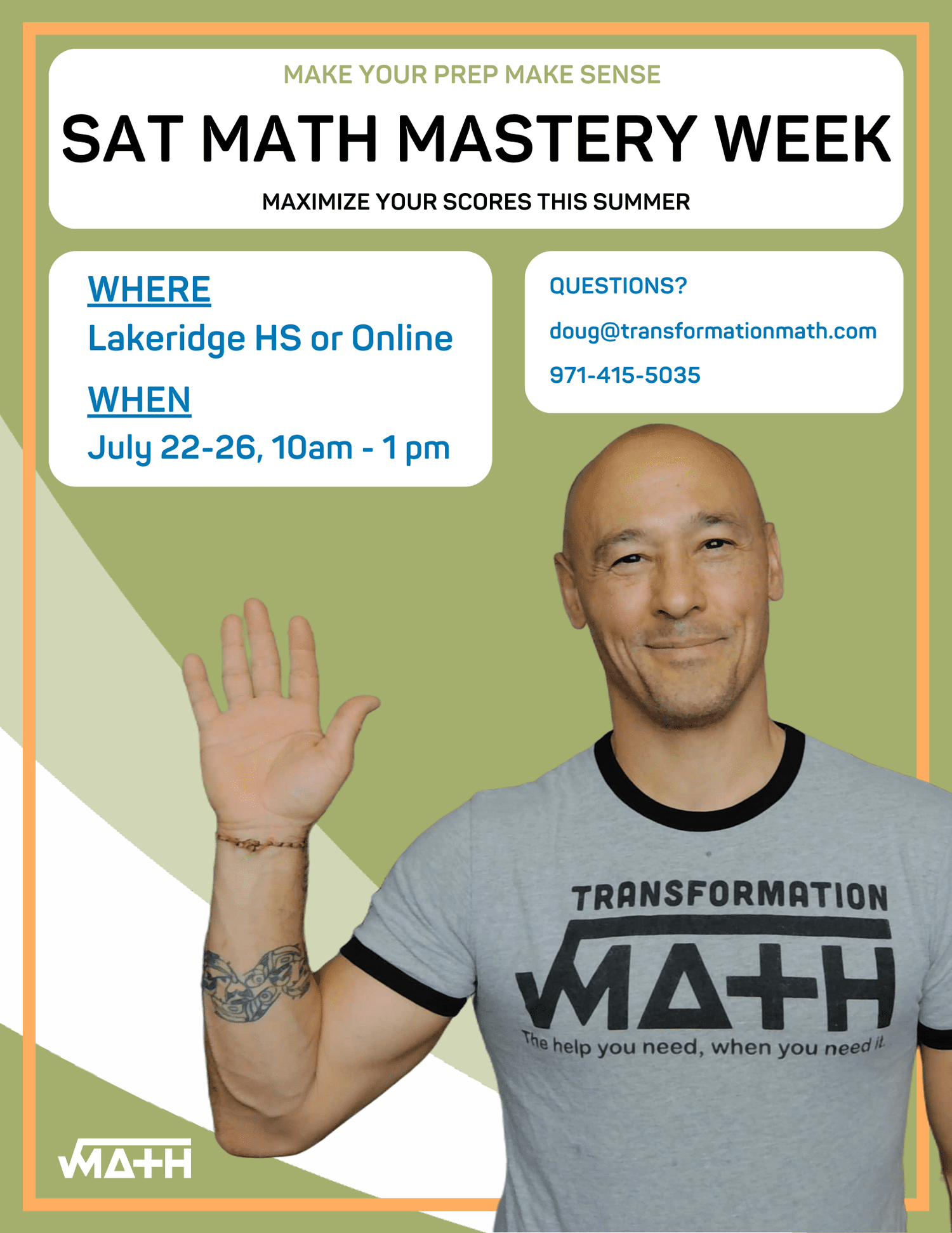SAT Math Mastery Week Poster 1 — Transformation Math