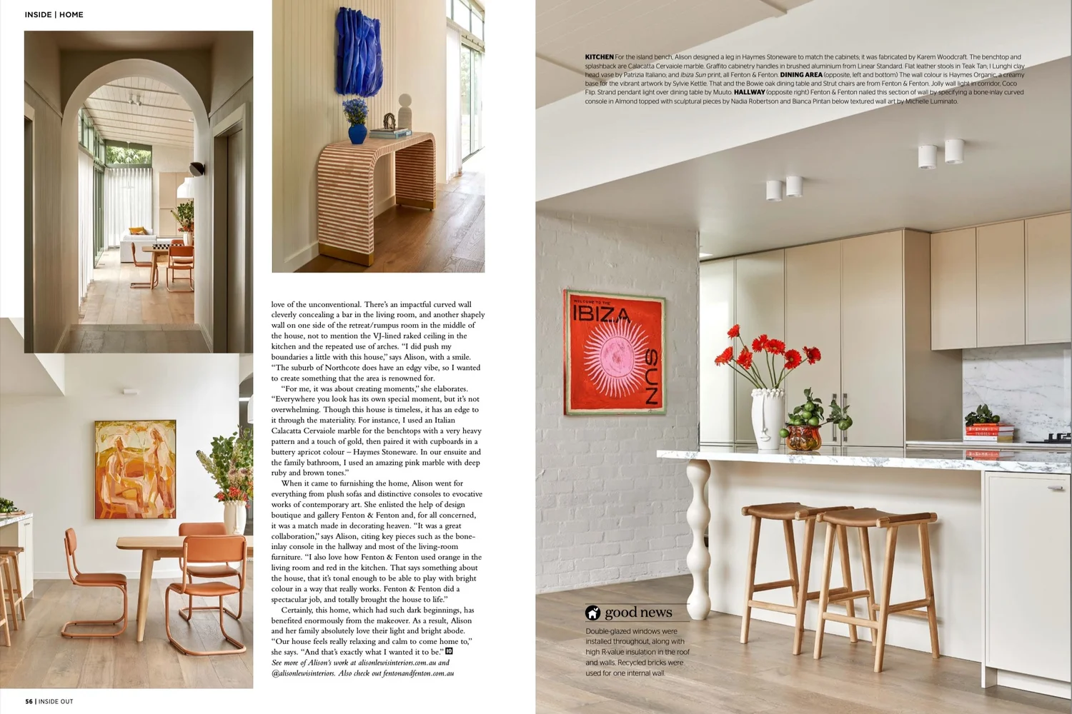 Press - Hartley House - Inside Out Magazine — Alison Lewis Interiors