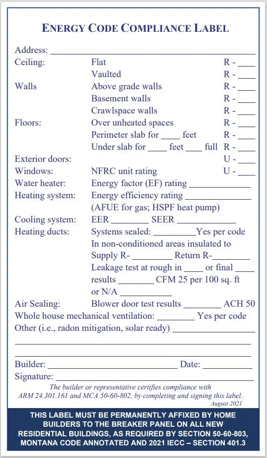 Residential Construction Energy Code Requirements — Big Spring Builders