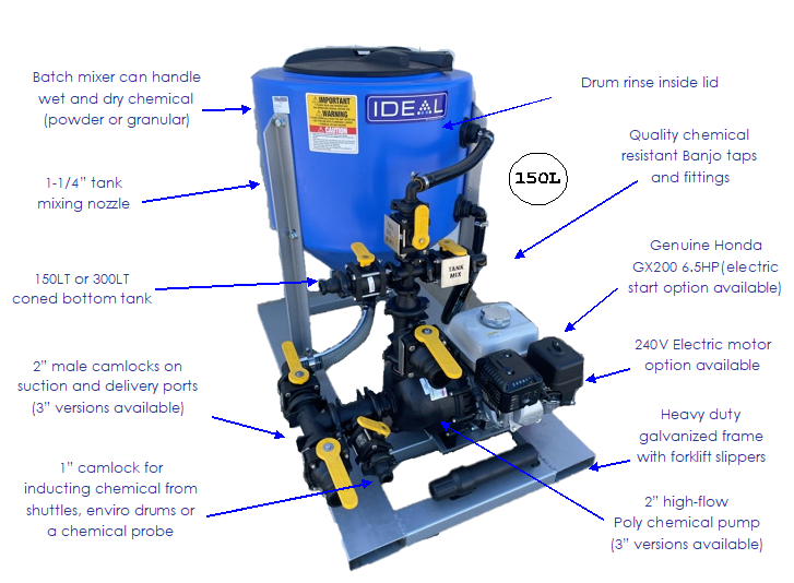 Ideal 150 Litre & 300 Litre - Motorized Chemical Mixer — Ideal Sprayers