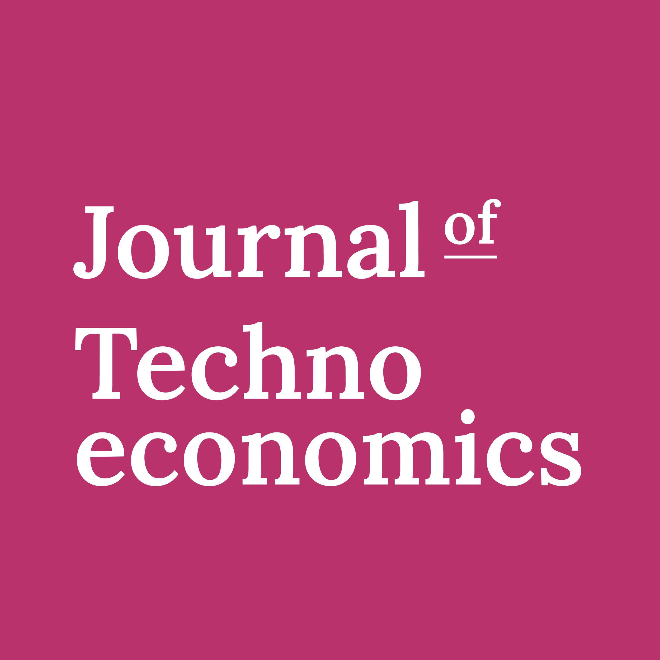 About Technoecon — Journal of Technoeconomics
