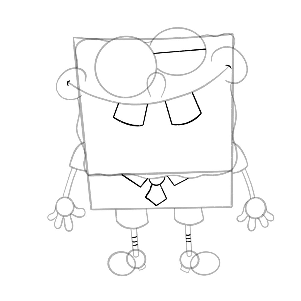 How to draw SpongeBob SquarePants step-by-step — DoofyDoodles