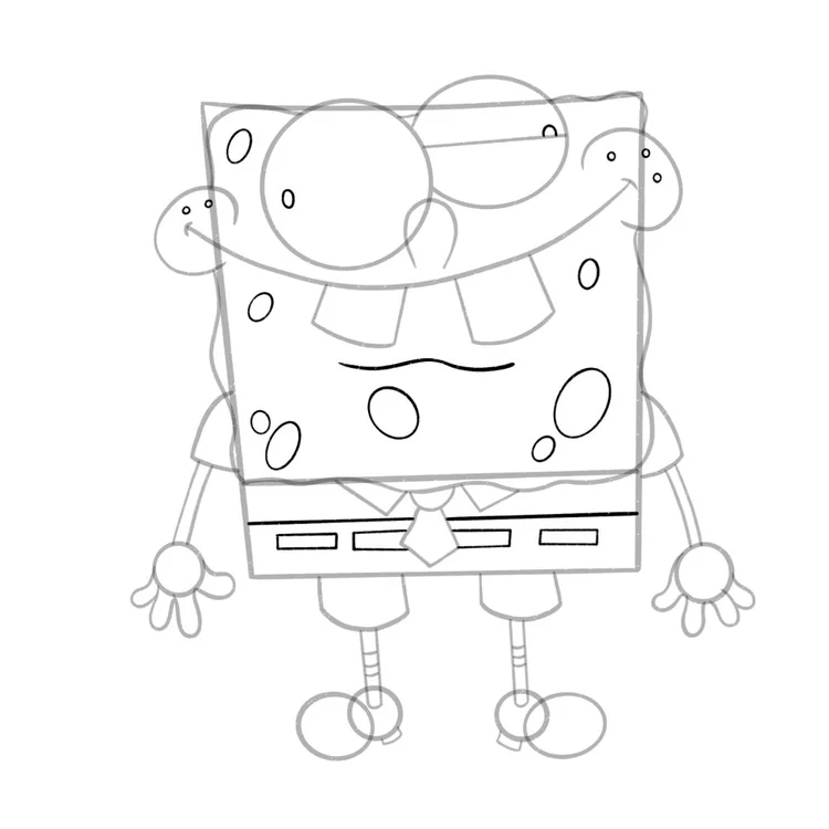 How to draw SpongeBob SquarePants step-by-step — DoofyDoodles