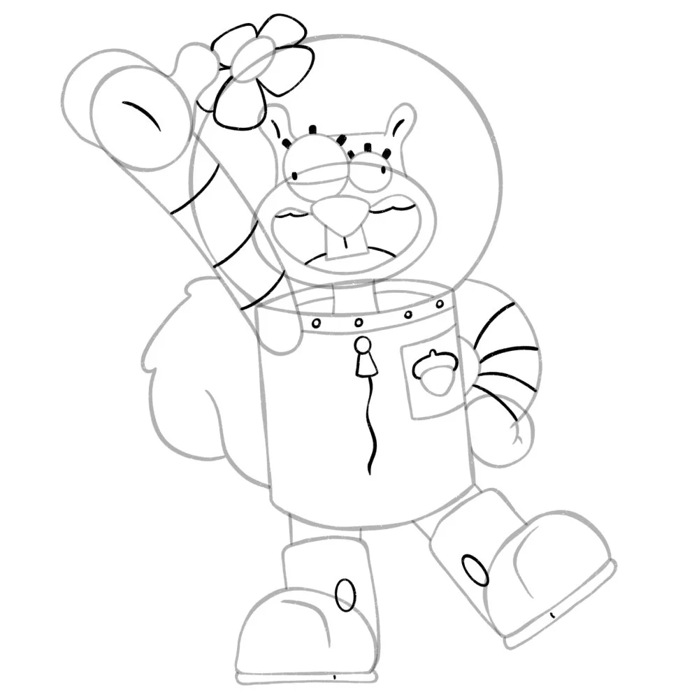 How to draw Sandy Cheeks step-by-step: Easy beginner drawing tutorial ...