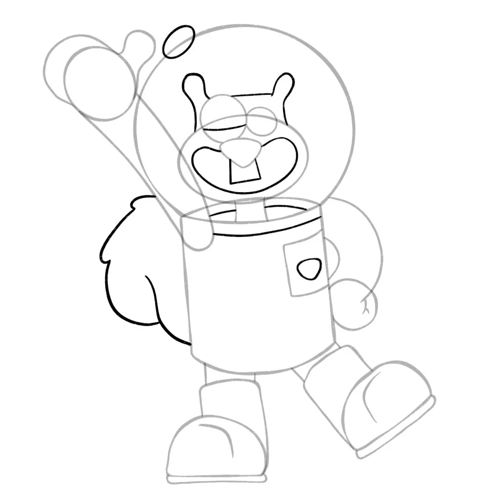 How to draw Sandy Cheeks step-by-step: Easy beginner drawing tutorial ...