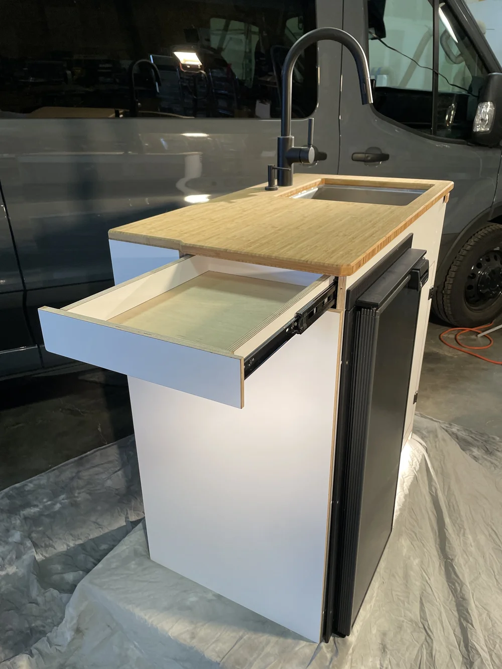 22 Gallon interior water tank cabinet — The Vanlife Collective