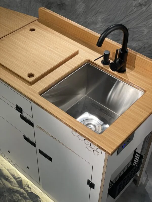 22 Gallon interior water tank cabinet — The Vanlife Collective