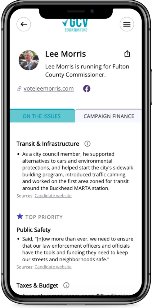 Georgia Conservation Voters Case Study — Ballot Builder – Nonpartisan Voter Guides