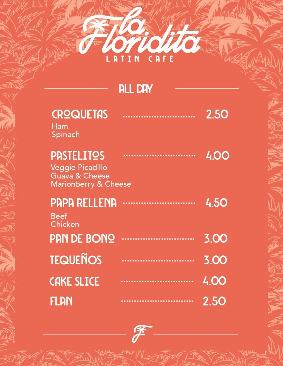 Store Menu — La Floridita PDX