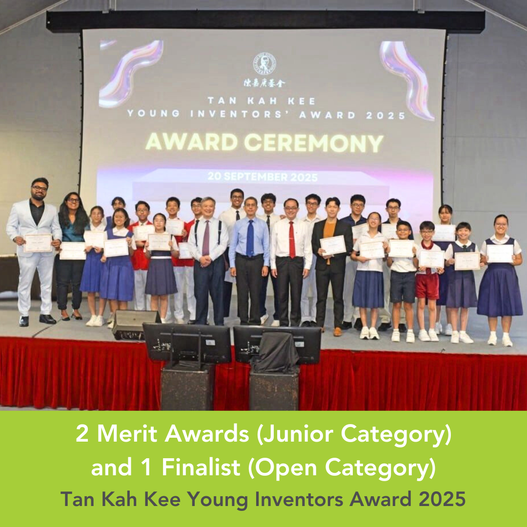 3 Young Innovators were remarkable at the Tan Kah Kee Young Inventors Award (TKKYIA) 2025 ...