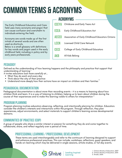ECEC Common Terms & Acronyms — Strive
