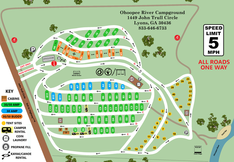 Map — Ohoopee River Campground