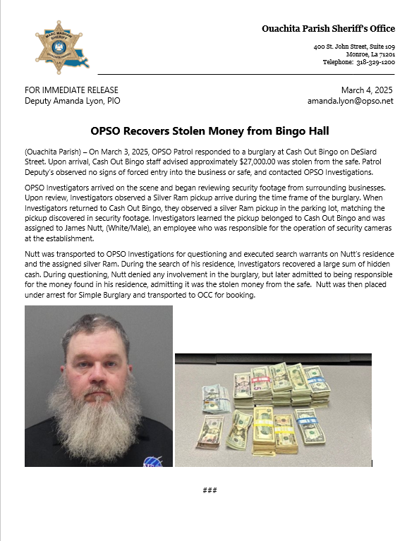 News Feed — Ouachita Parish Sheriff's Office
