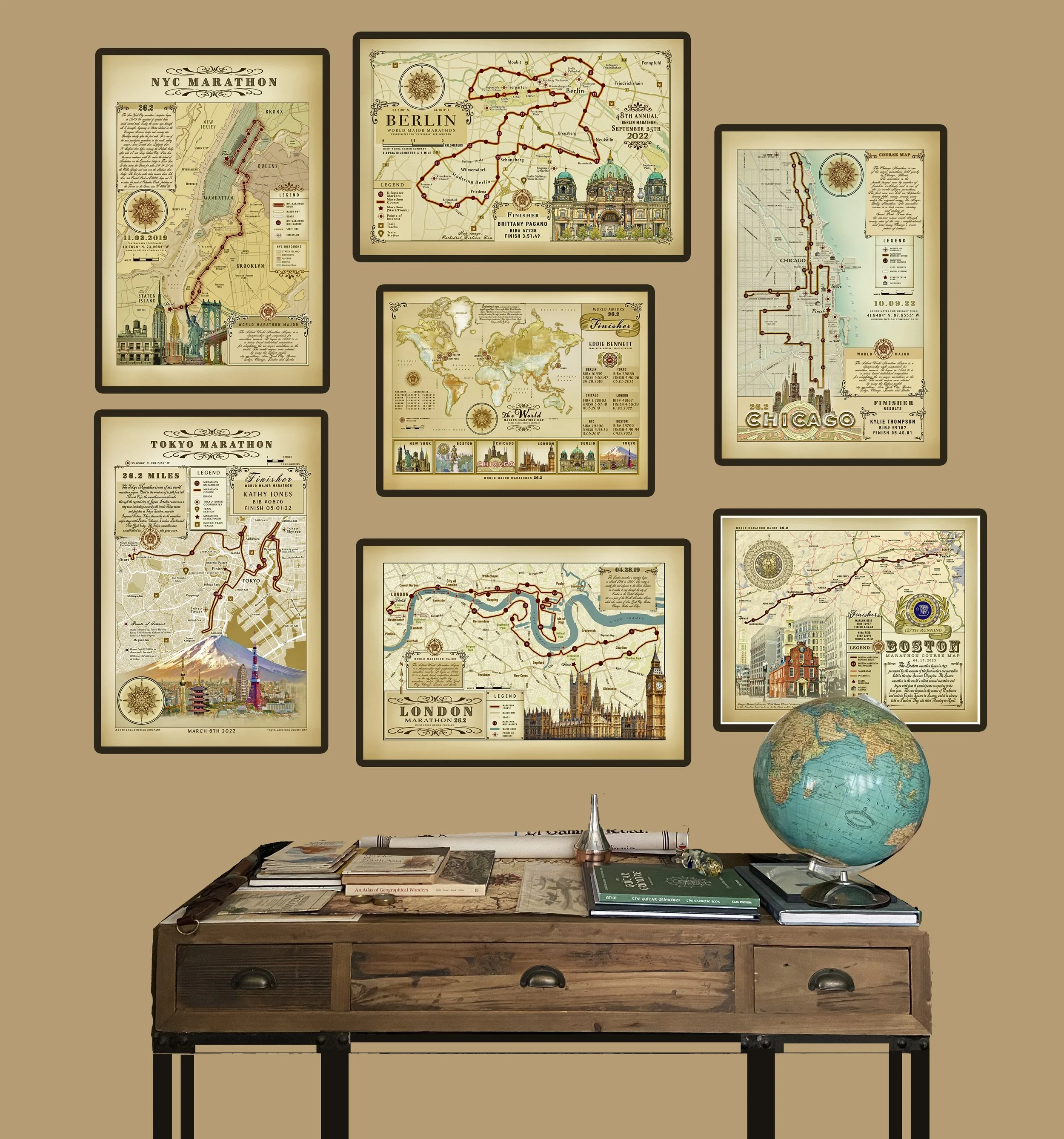 Marathon Maps — Shop — Kokua Design Company Cartography, Maps