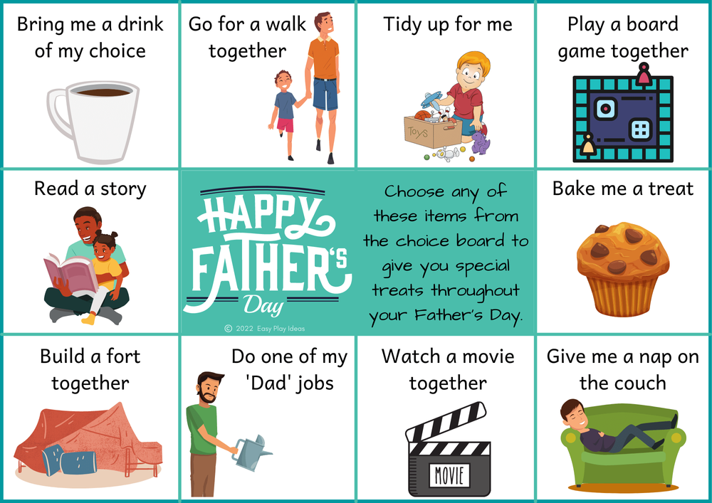 Father's Day Choice Board — Easy Play Ideas for Kids